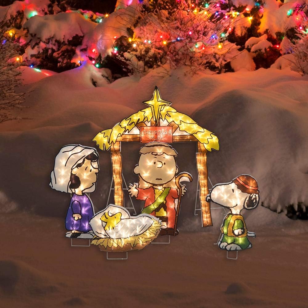 Charlie Brown, Snoopy & The Lonely Tree Lighted Outdoor Christmas ...